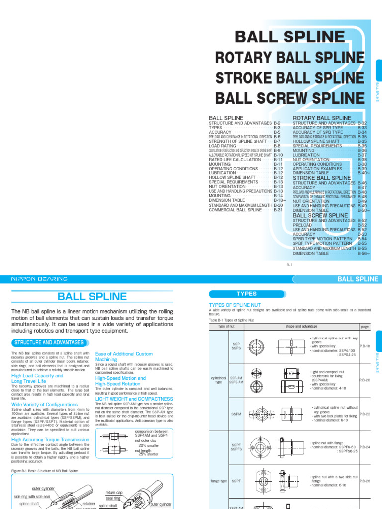 Ball Spline | PDF | Mechanics | Mechanical Engineering