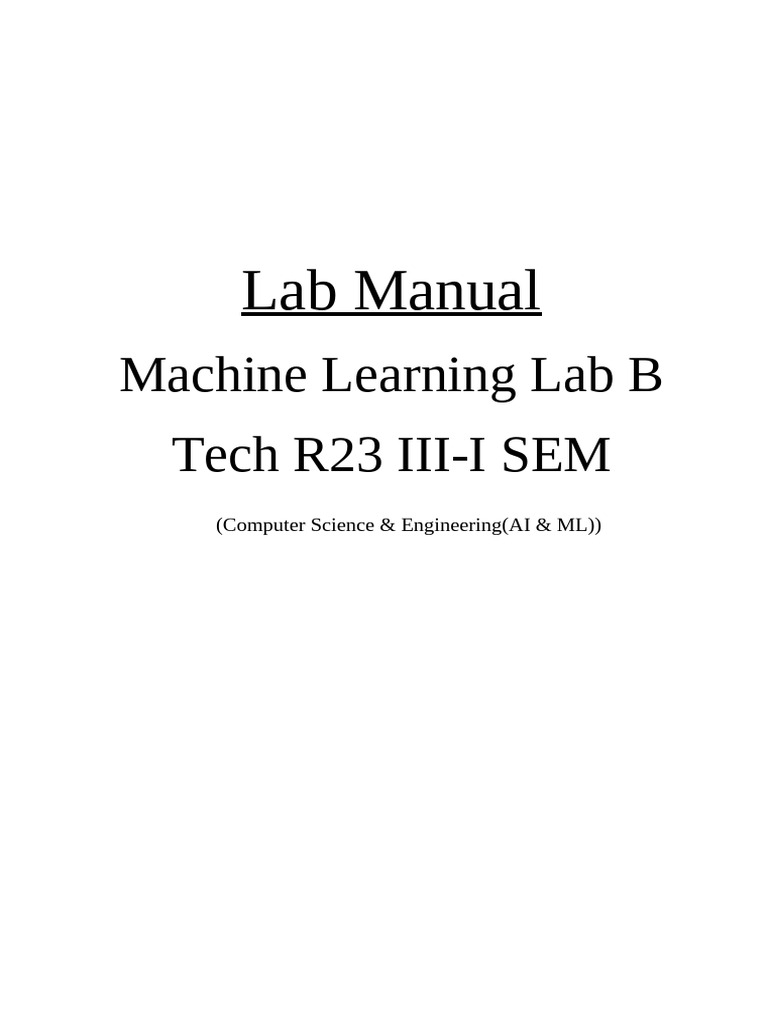 Machinelearning - Lab Manual | PDF | Mode (Statistics) | Statistics