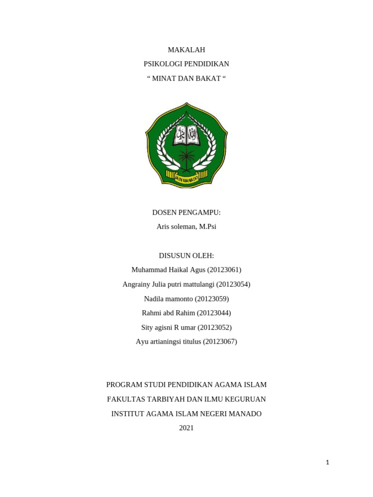 Jenis Bakat Menurut Andi Sri Suriati | PDF