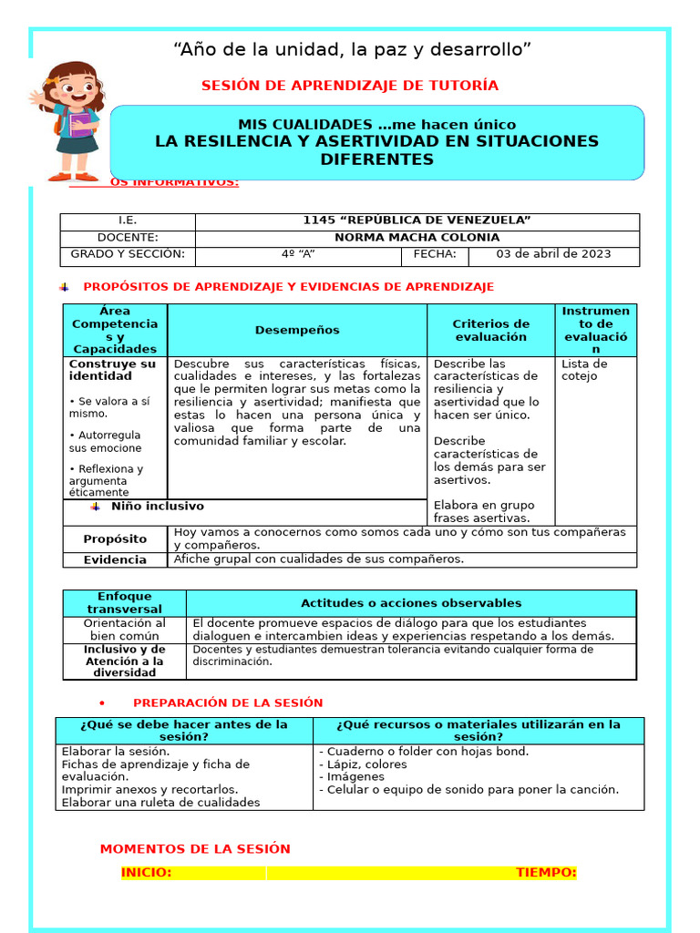 4° SES TUT CUALIDADES RESILIENCIA Y ASERTIVIDAD - 03 de Abril | PDF ...