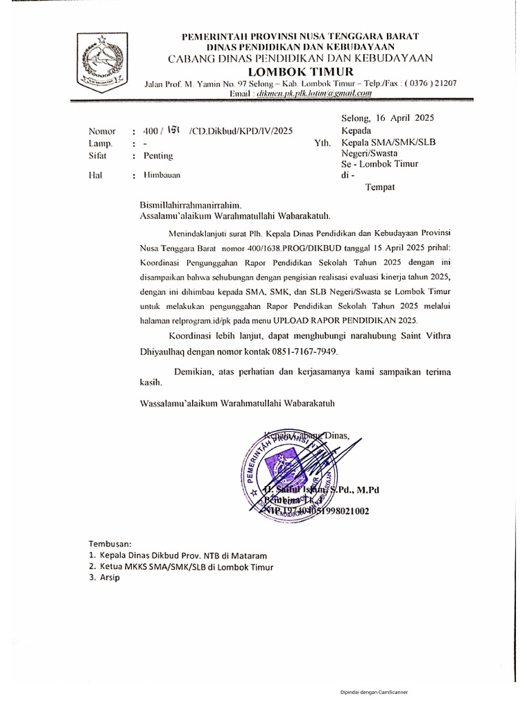 Surat Himbauan - 1 | PDF