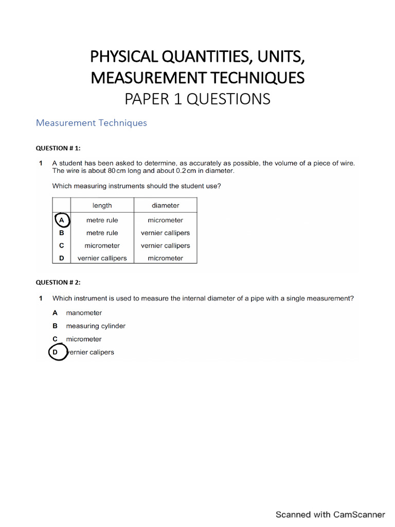 Measurement Techniques and Units | PDF