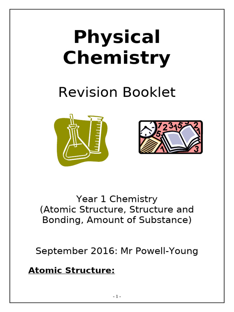 Year 1 Physical Chemistry Guide | PDF | Atoms | Mole (Unit)