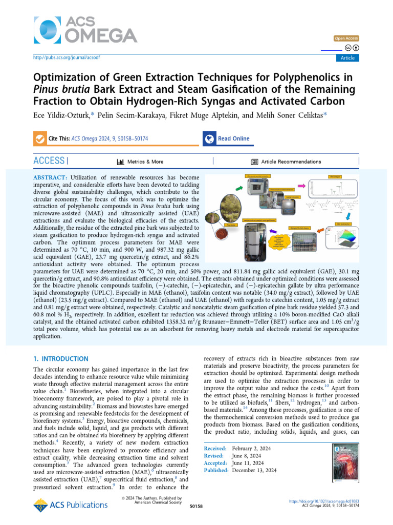 Green Extraction and Gasification of Pine Bark | PDF | High Performance ...