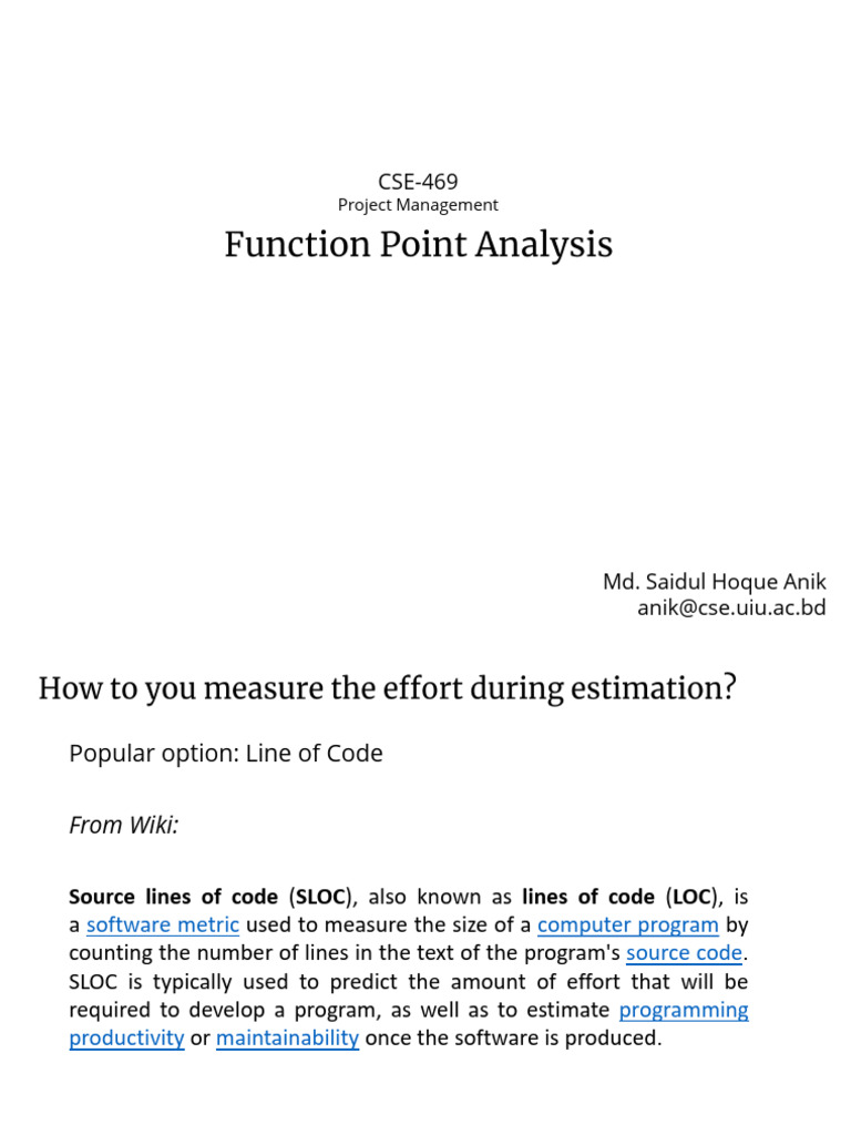 Function Point Analysis | PDF | Computing | Software Engineering