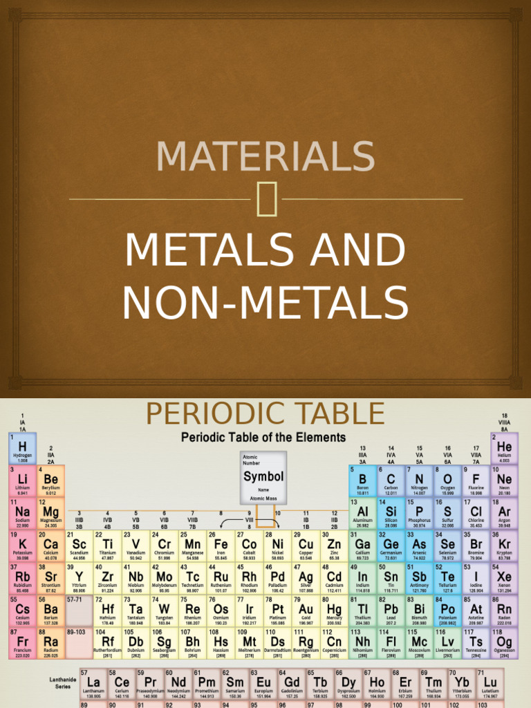 Metals and Non-Metals Overview | PDF | Metals | Chemical Reactions