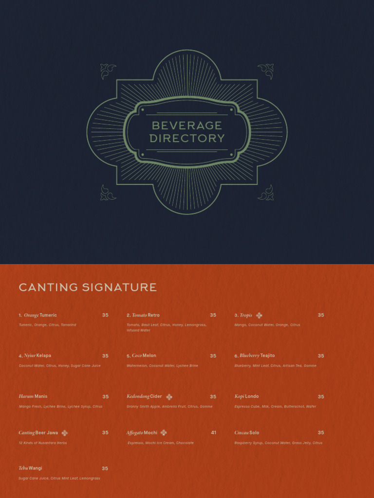 MENU BEVERAGE CANTING 2024 | PDF | Drink | Foods