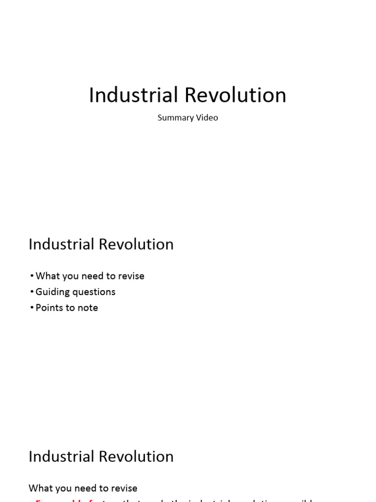 Industrial Revolution With Note | PDF | Industrial Revolution | Revolutions