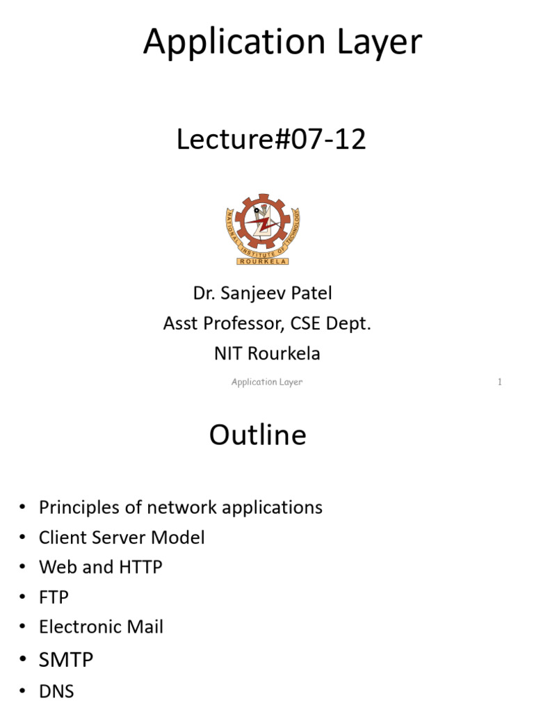Lecture#07-12 Application Layer | PDF | Domain Name System | Http Cookie