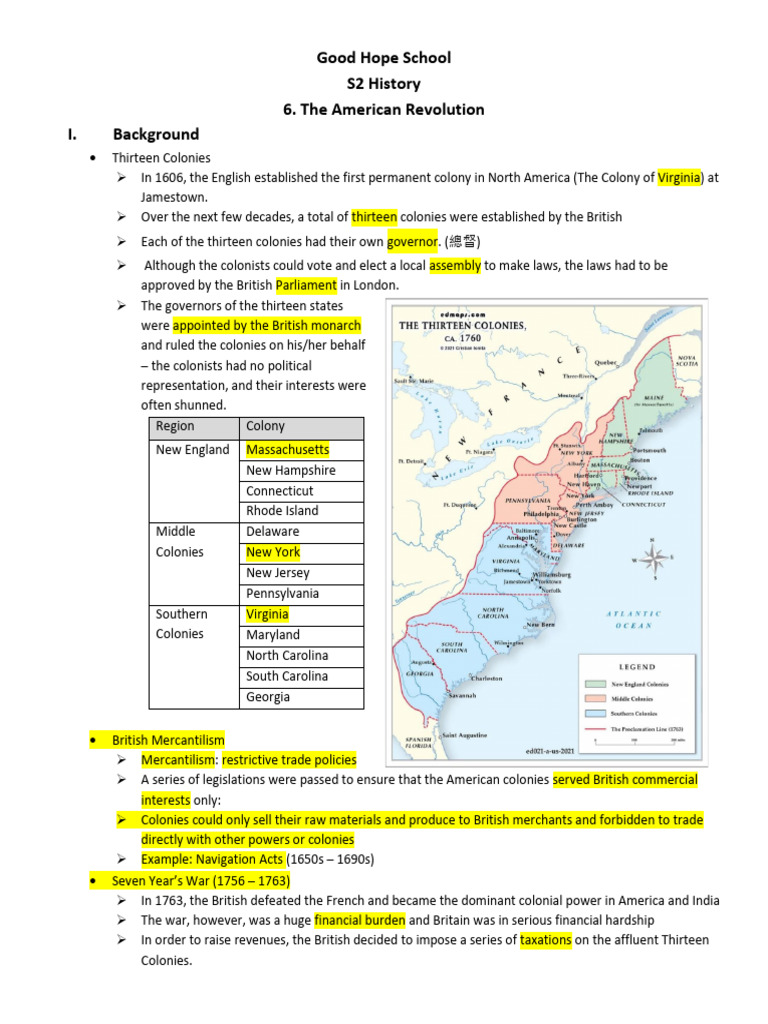 American Revolution With Note | PDF | Thirteen Colonies | American ...