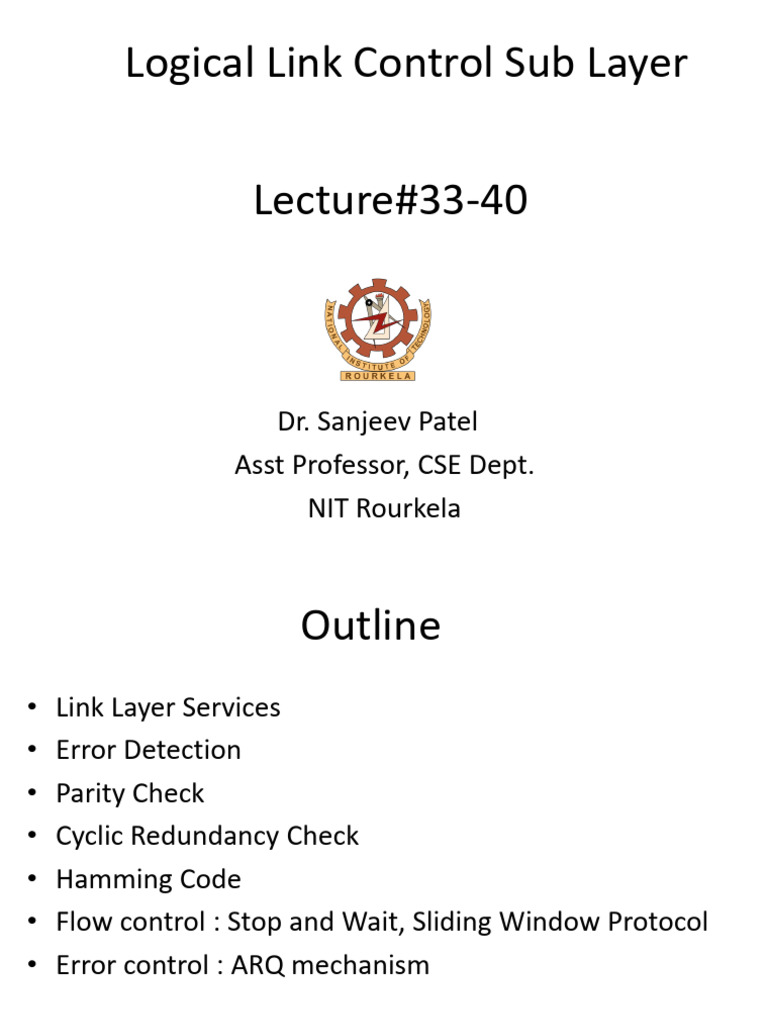 Lecture#33-40 Logical Link Control (LLC) Layer | PDF | Error Detection ...
