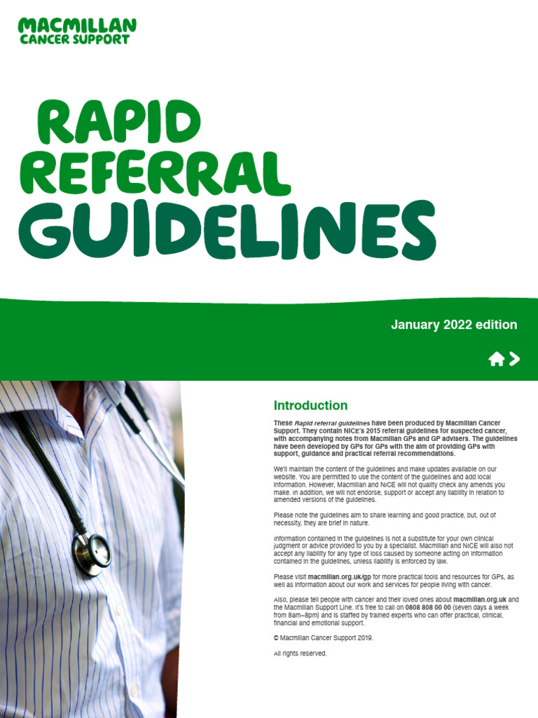 Rapid Referral Guidelines For Suspected Cancer | PDF | Lung Cancer | Cancer