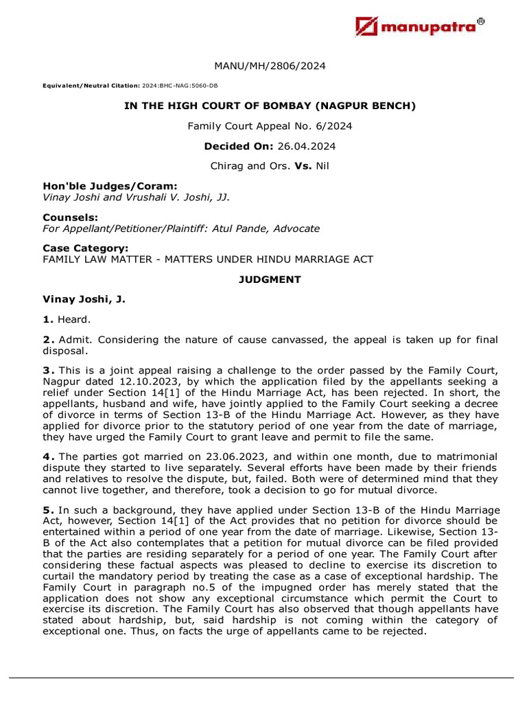 Chirag and Ors Vs Nil 26042024 BOMHCMH2024030524170556208COM831046 ...
