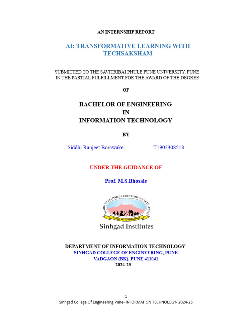 Last Last Final Internship Report Siddhi | PDF | Artificial ...