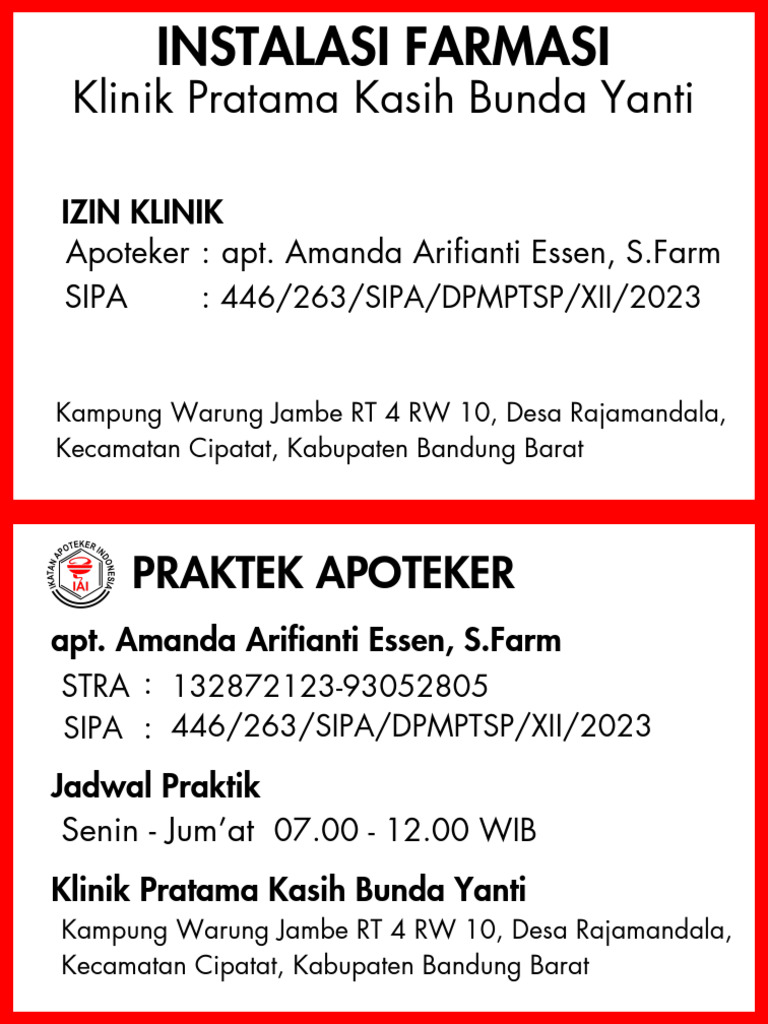 Papan Instalasi Farmasi | PDF