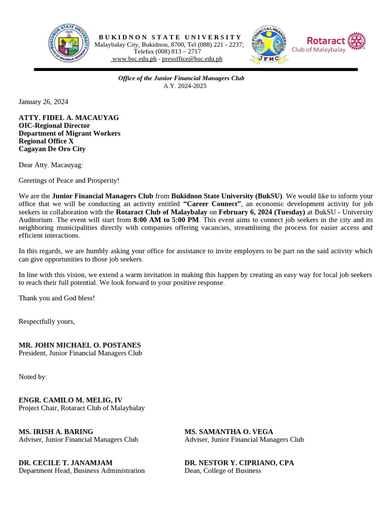 Letter To Intent DMW DOLE | PDF