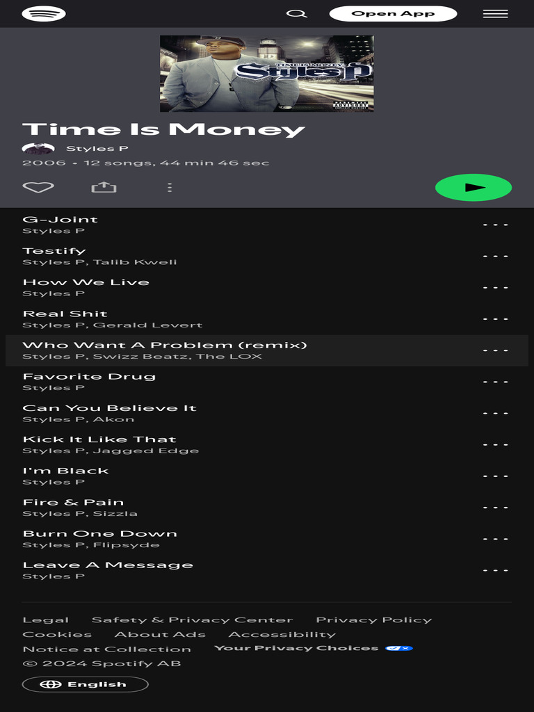 Time Is Money - Album by Styles P Spotify | PDF