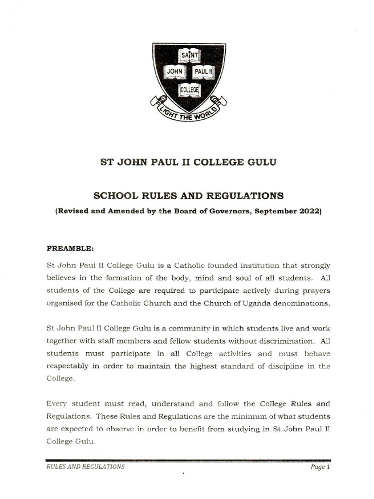 School Rules and Regulations | PDF