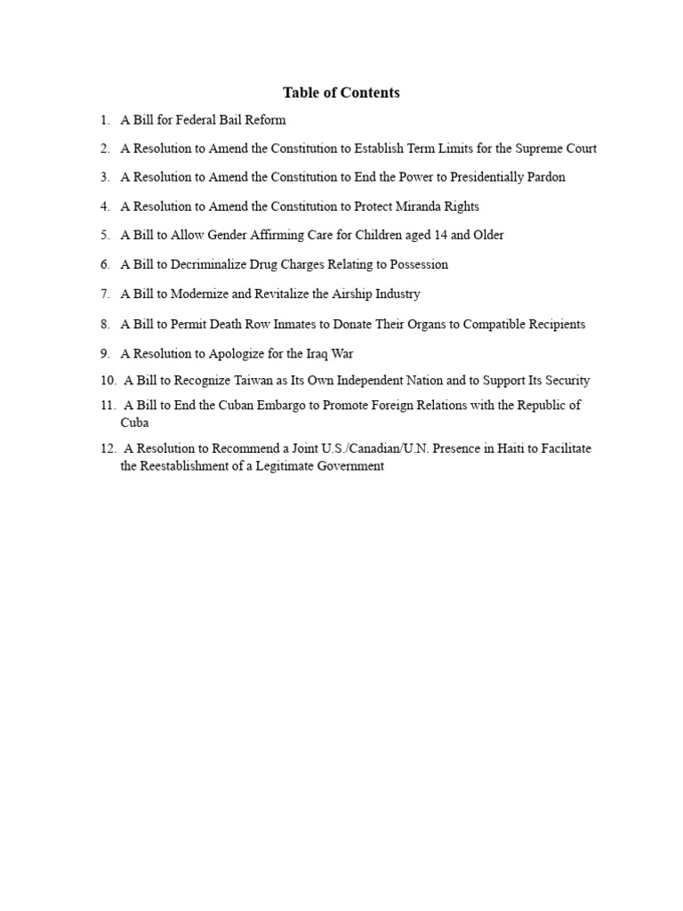 Proposed U.S. Legislative Reforms | PDF | Constitutional Amendment ...