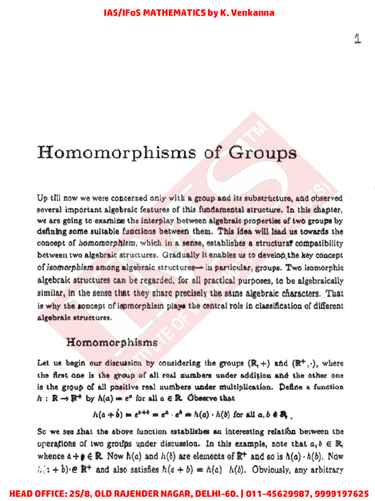 Set-6 Homomorphism and Isomorphism of Groups | PDF