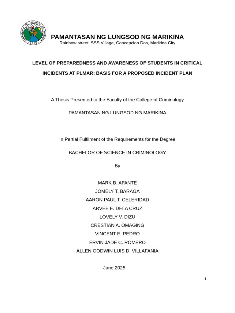 Revised Thesis 2 1 | PDF | Crime Prevention | Crimes