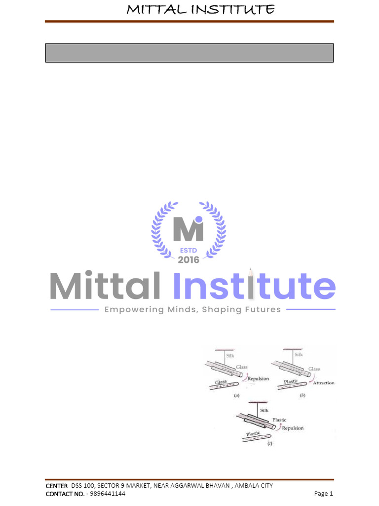 Electric Field and Charges Module | PDF | Electric Charge | Electron