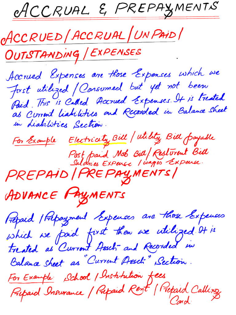 Accrual and Prepayment CLASS WORK PDF | PDF