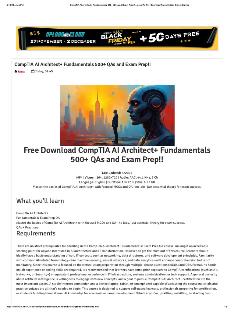CompTIA AI Architect+ Exam Prep Guide | PDF | Artificial Intelligence ...