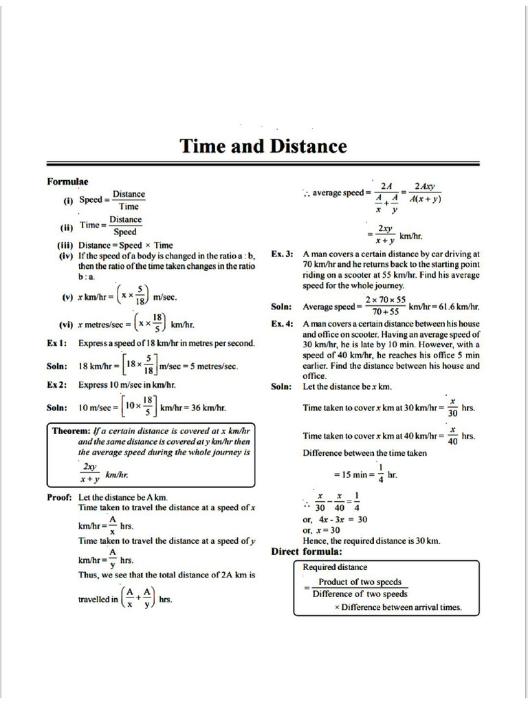 Time Speed Distance | PDF