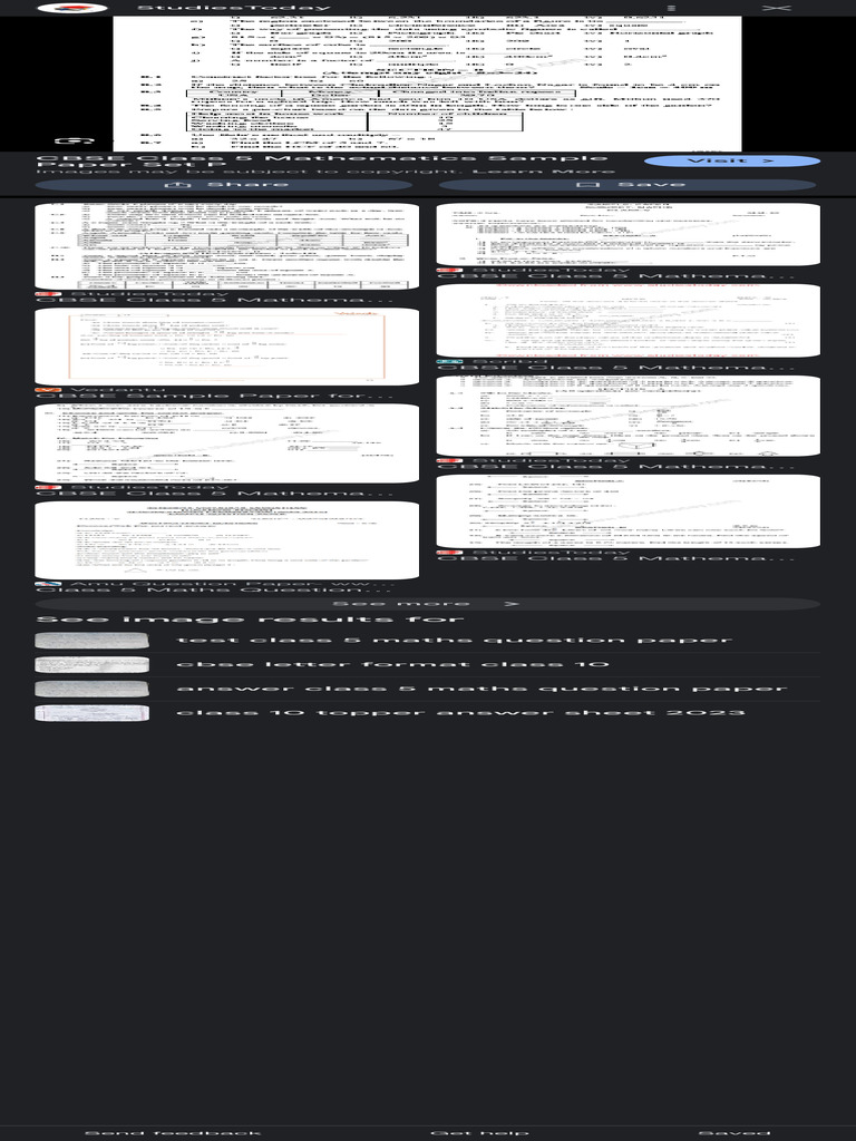 Class 5 Math Question Paper - Google Search | PDF