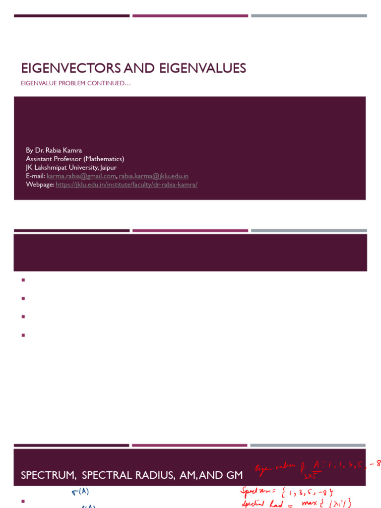 Eigen Value Problem Continued Openboard | PDF | Eigenvalues And Eigenvectors | Matrix (Mathematics)