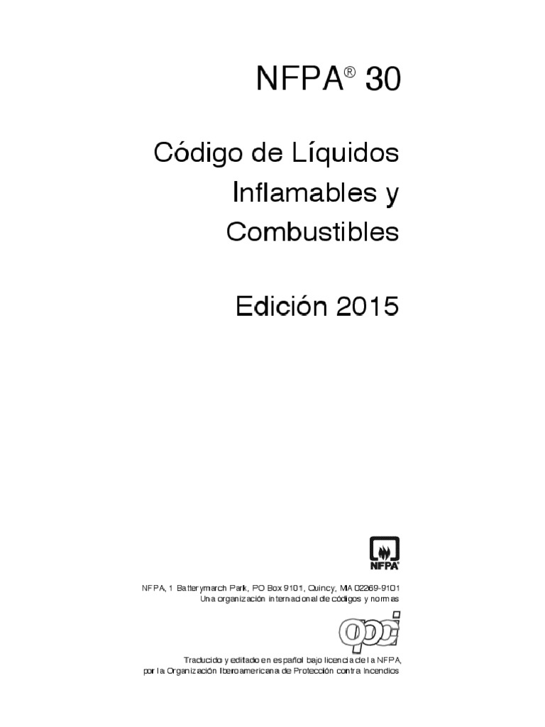 NFPA 30 2015 Liquidos y Combustibles Español | PDF