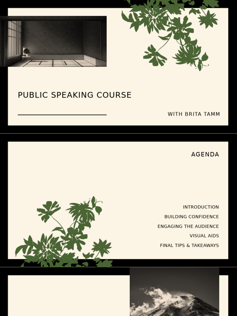 Public Speaking Course Agenda | PDF | Body Language | Cognition