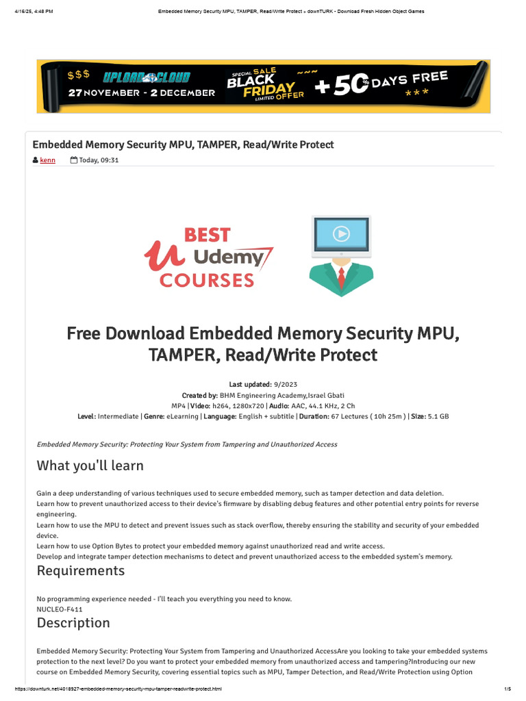 Embedded Memory Security MPU, TAMPER, Read - Write Protect downTURK ...