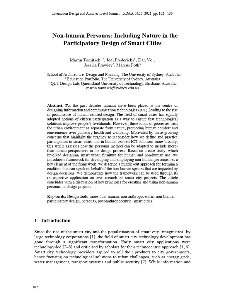 Tomitsch et al. 2021 Non-human Personas | PDF | Human–Computer ...