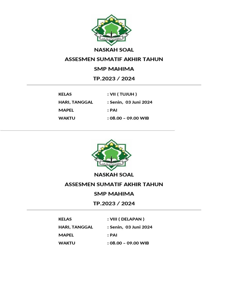 Cover Map Soal Asat | PDF
