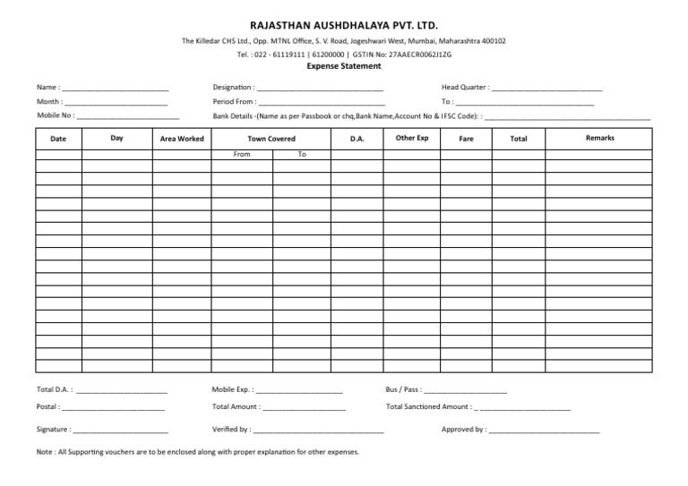Expense Sheet-Revised | PDF
