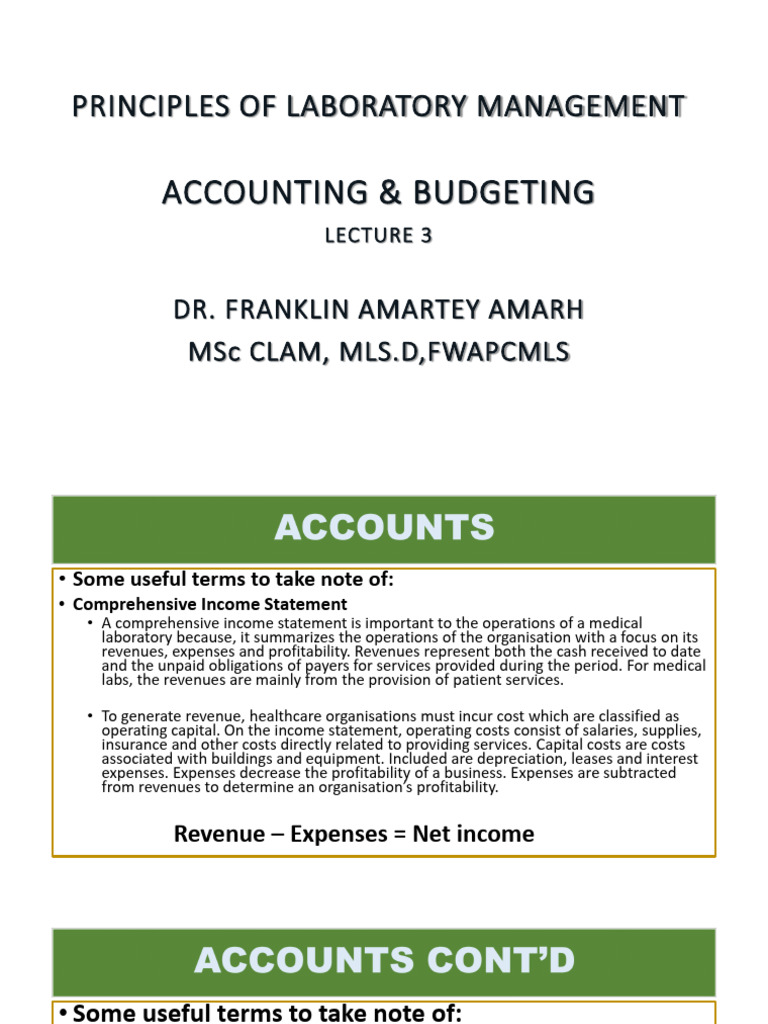 Lecture 3.accounts&budgeting | PDF | Balance Sheet | Budget