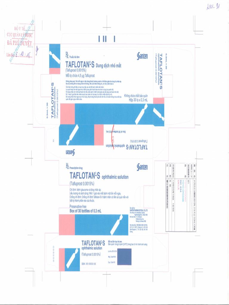 APPROVED LABEL PI - TaflotanS | PDF