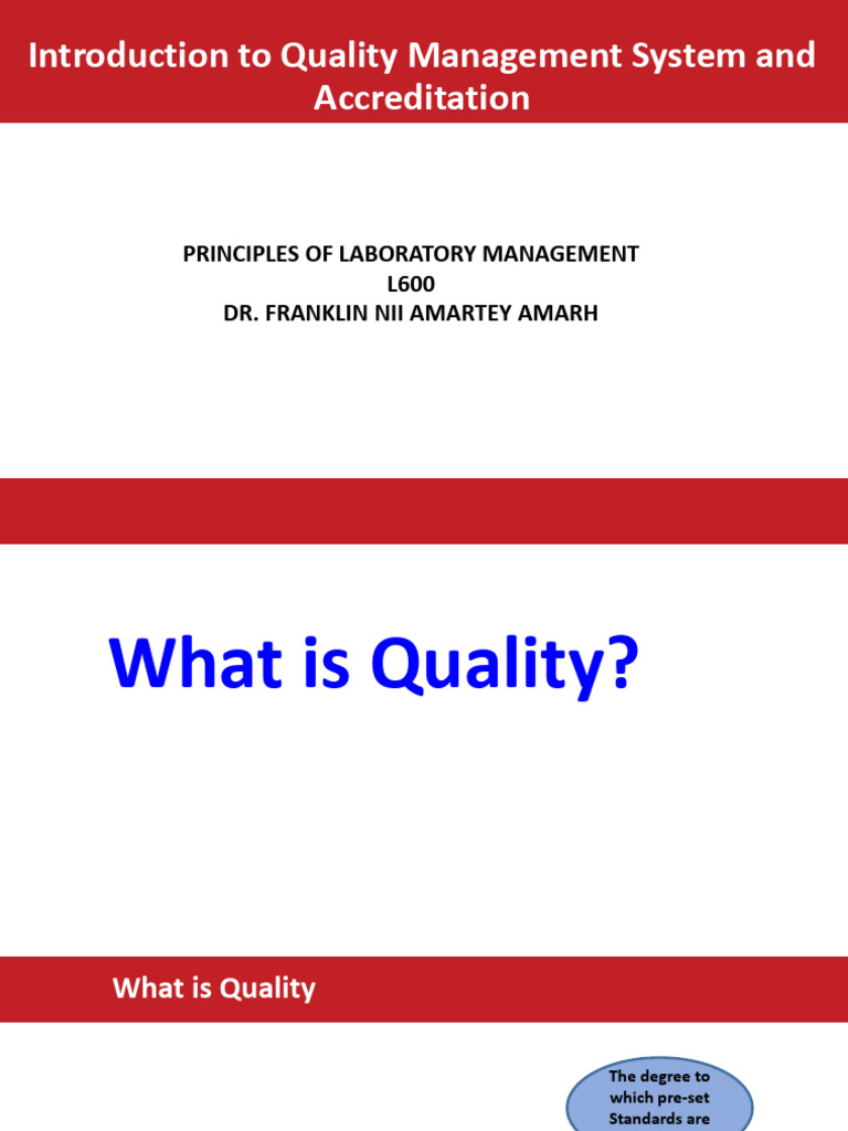 Introdcution To QMS & Accreditation | PDF | Quality Management System ...