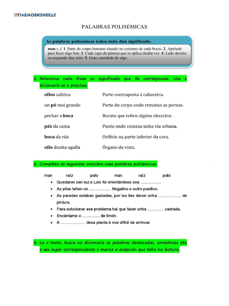 Palabras Polisémicas | PDF