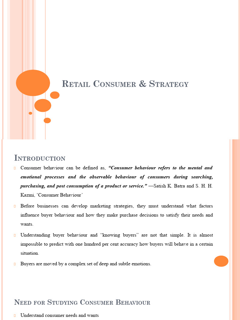 Understanding Retail Consumer Behavior | PDF | Consumer Behaviour ...