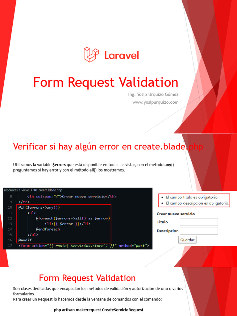 Sesion 11-02 - Form Request Validation | PDF