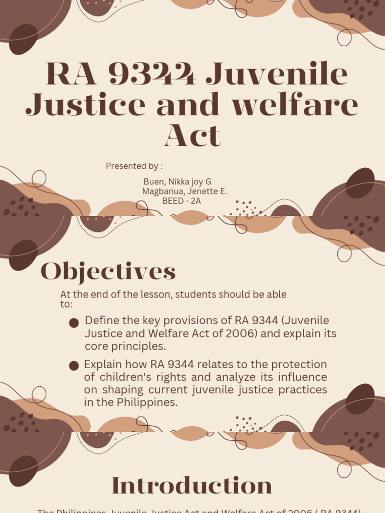 Ra 9334 Juvenile Justice and Welfare Act - NJ | PDF | Juvenile Court ...
