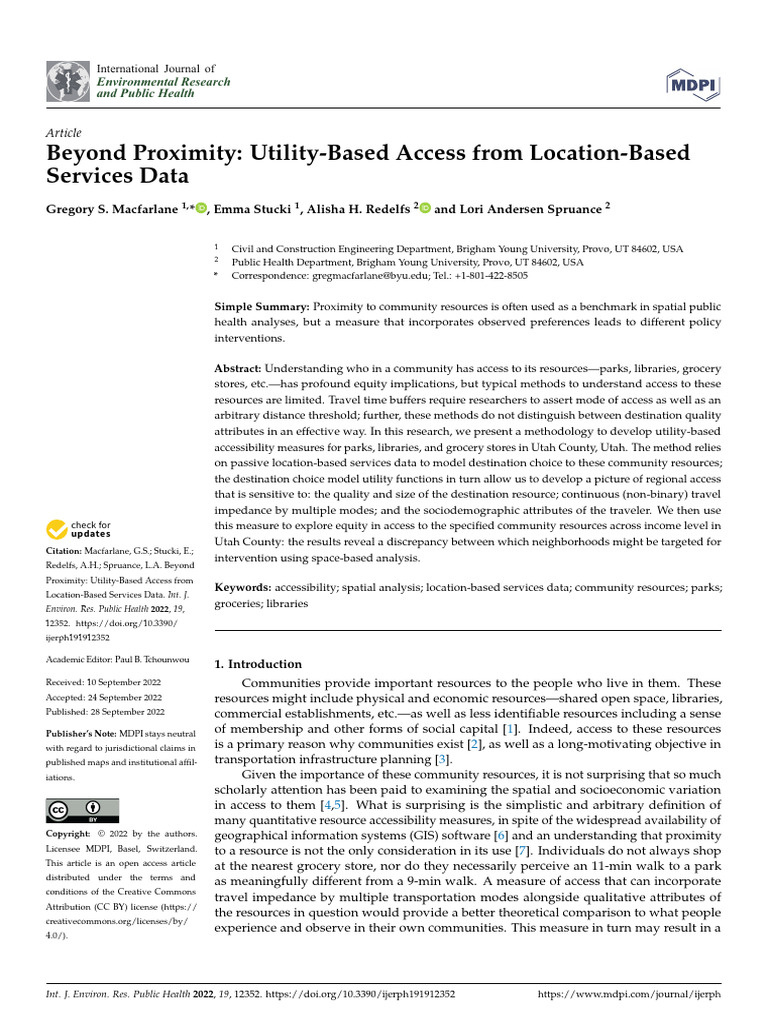 Beyond Proximity Utility-Based Access From Location-Based Services Data | PDF | Utility