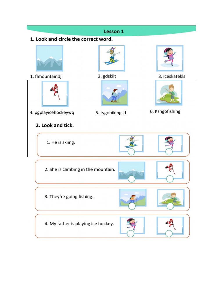 Lesson 1 2 Outdoor Activities | PDF