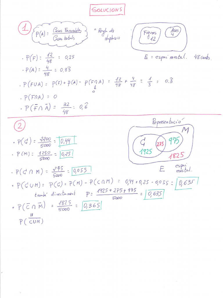 Solucions exercicis probabilitat | PDF