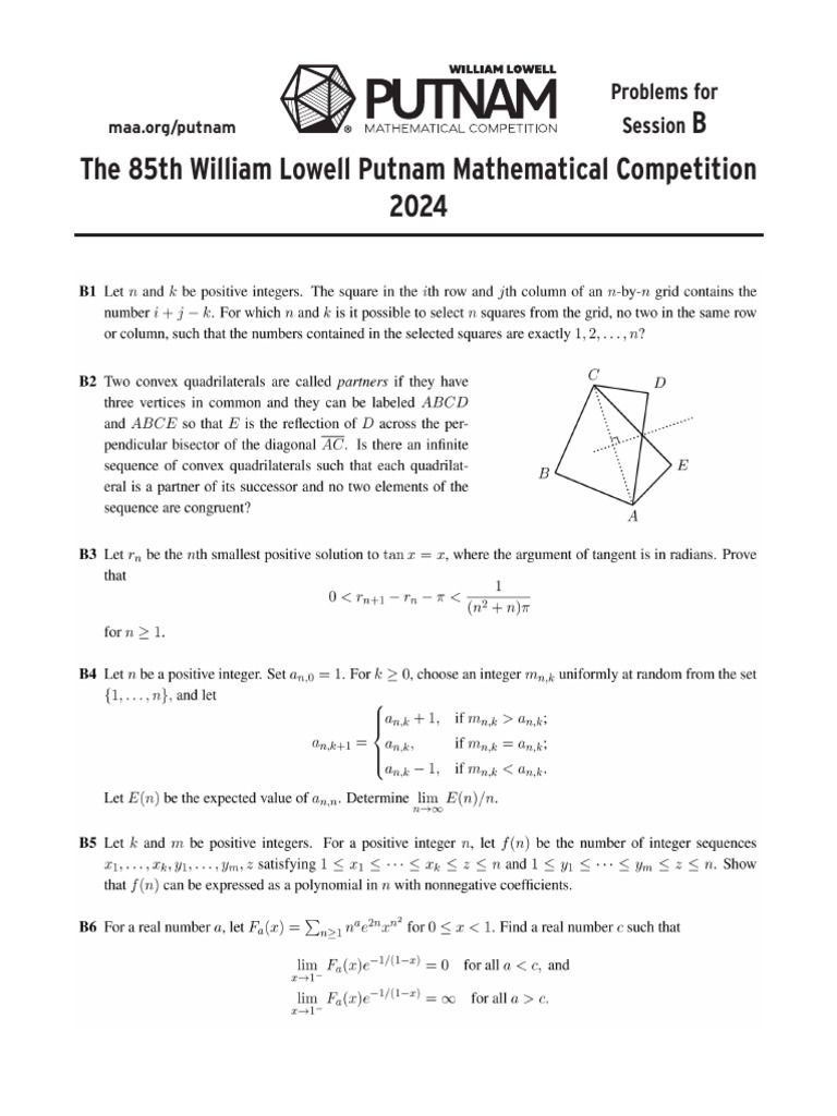 Putnam 2024 B | PDF