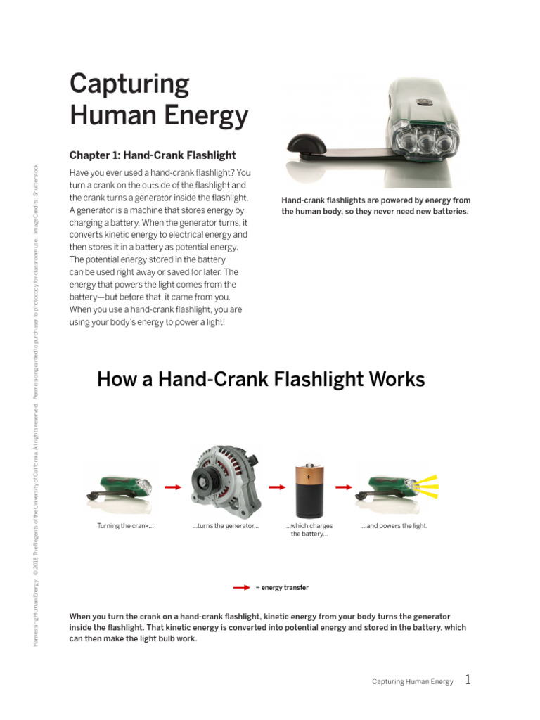 Capturing Human Energy in Devices | PDF | Electric Generator | Flashlight