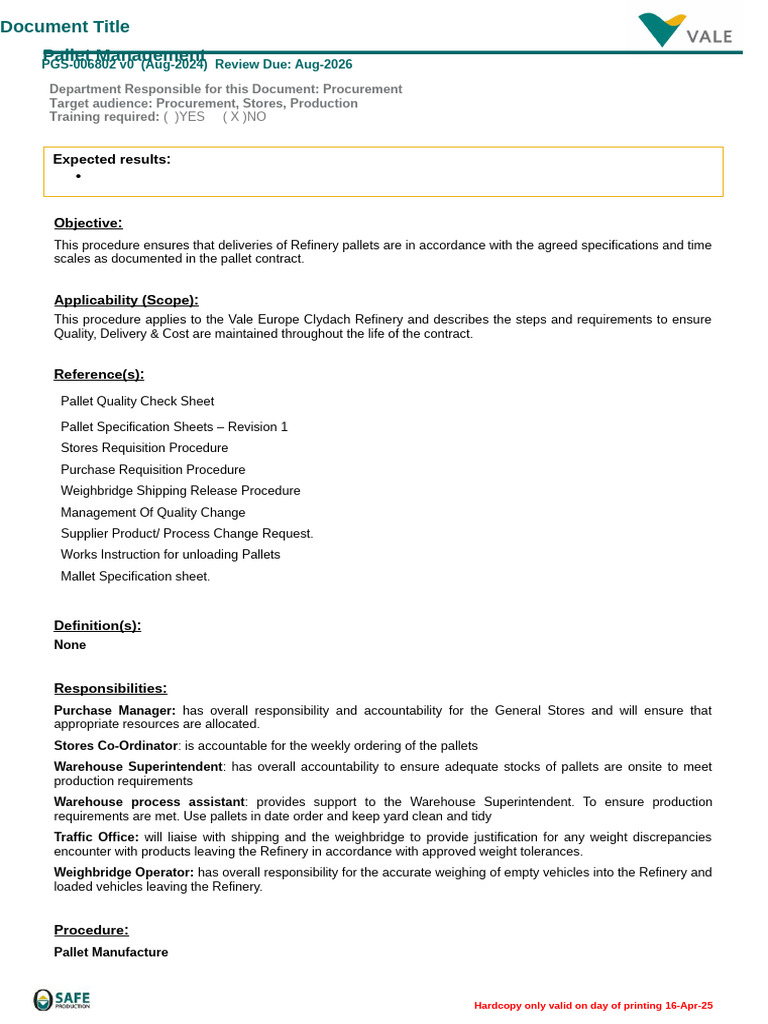 PGS-006802 - 00 - PGS-006802 - PalletManagement - v0 | PDF | Lumber ...